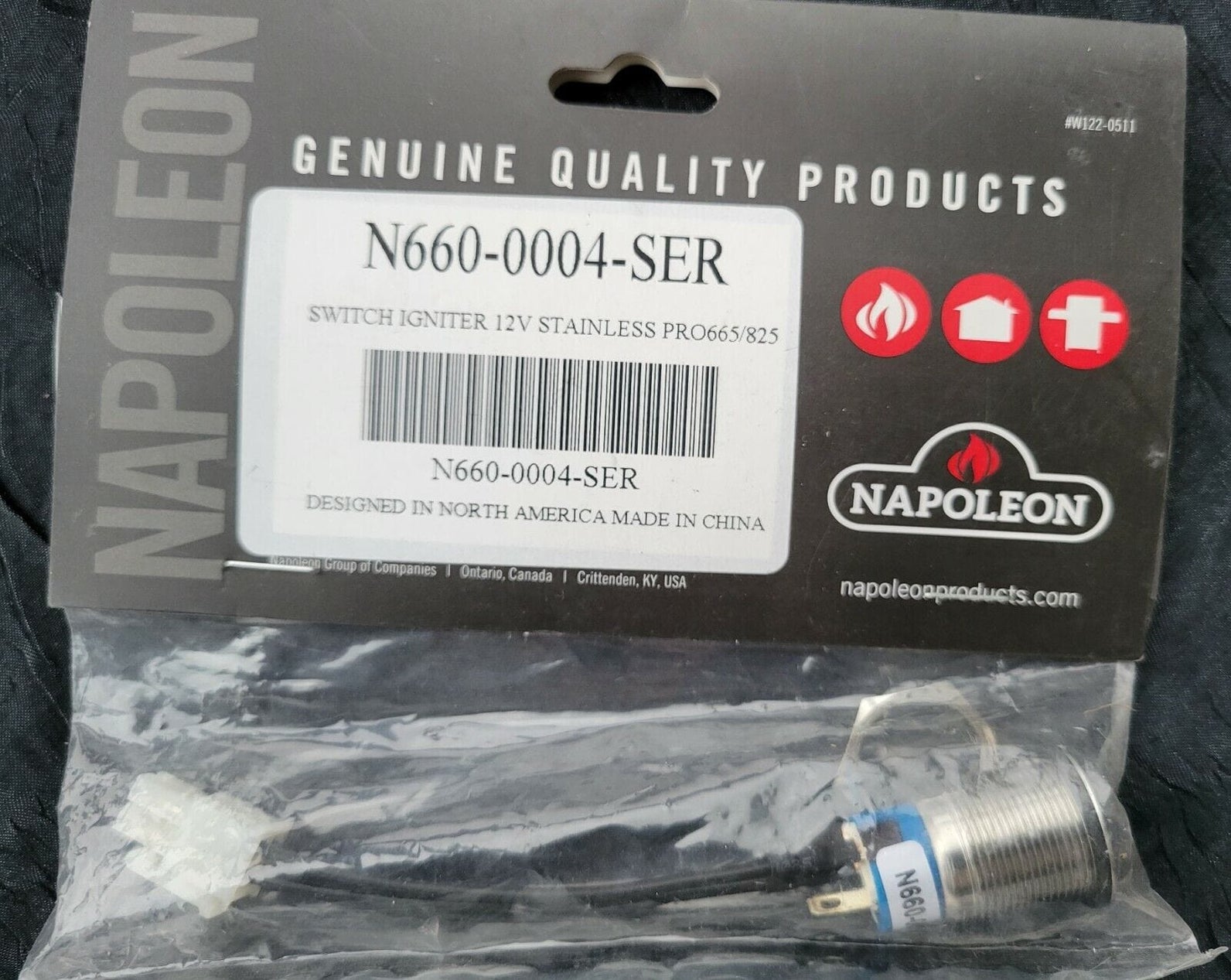 Napoleon Igniter Switch w harness ( BIPRO665 & PRO665) | N660-0004-SER ...