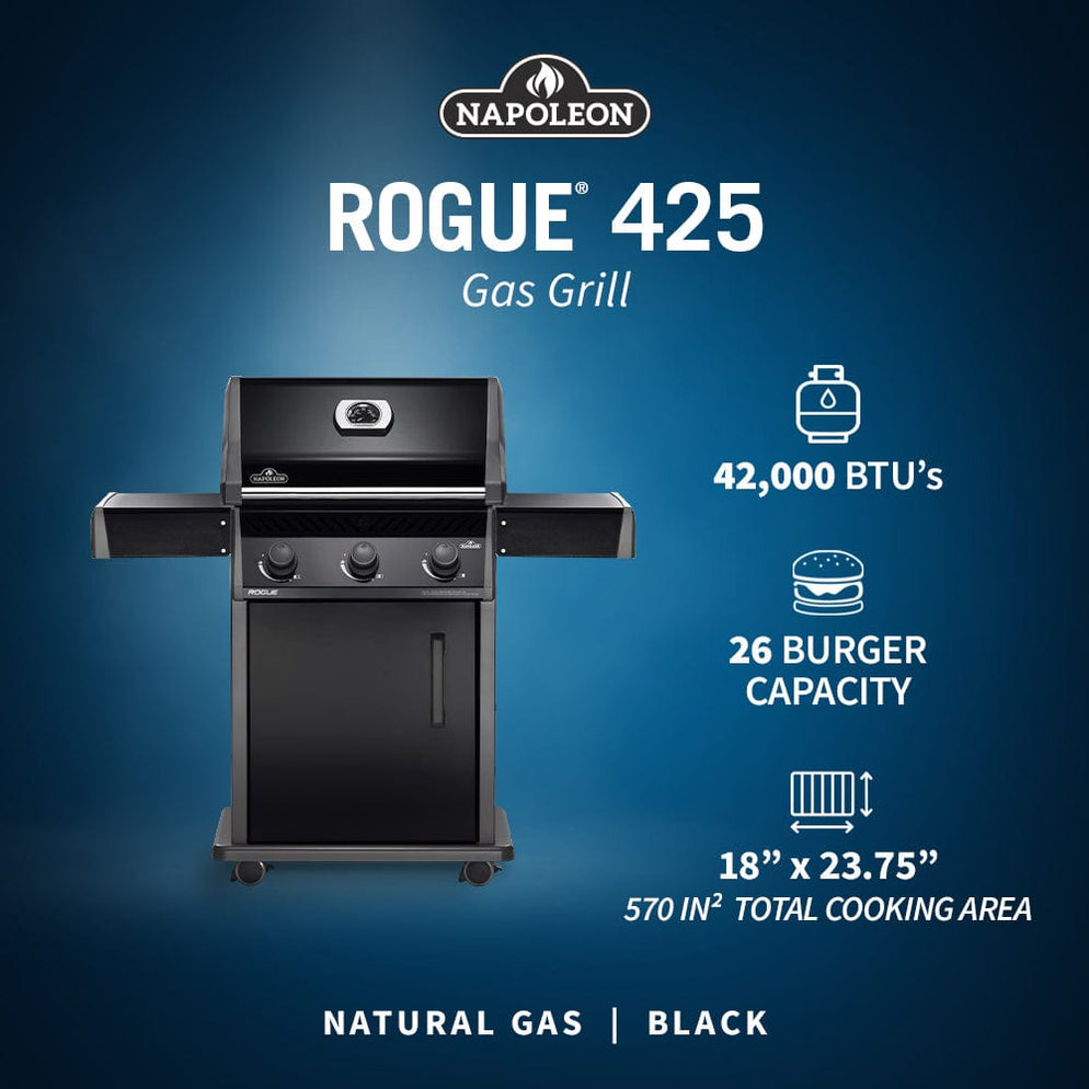 Napoleon Rogue 425 3-Burner Black Gas Grill | R425-1 — BBQing.com USA